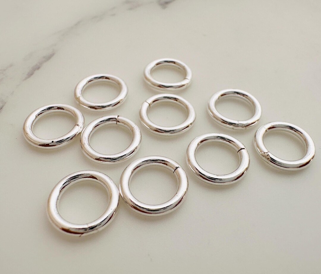 10 Solid Sterling Silver 8mm Welding Closed Jump Rings , Thick 1.3mm - Etsy