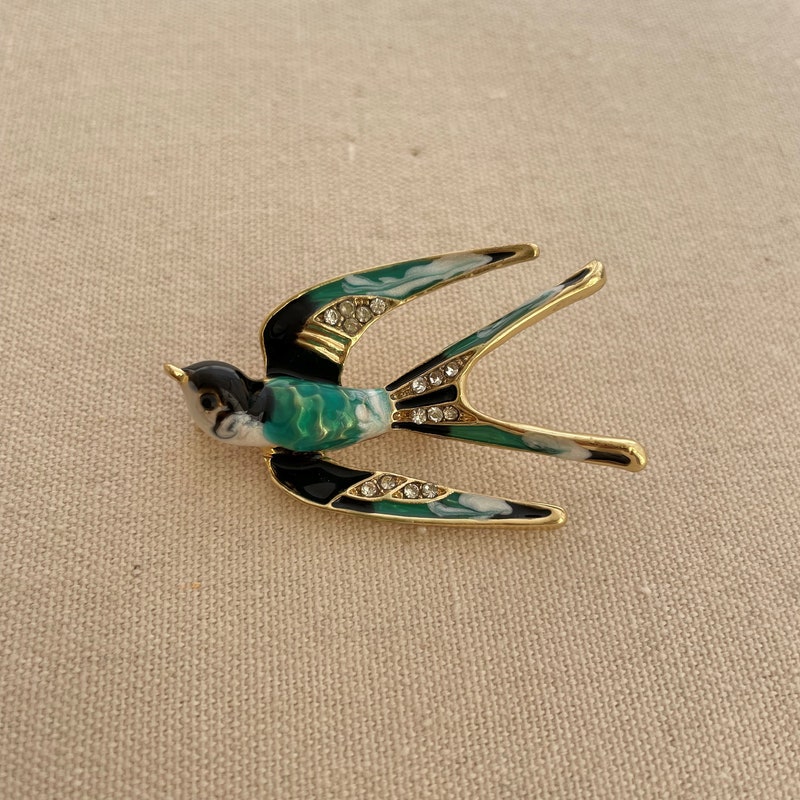 Swallow Brooch - Etsy