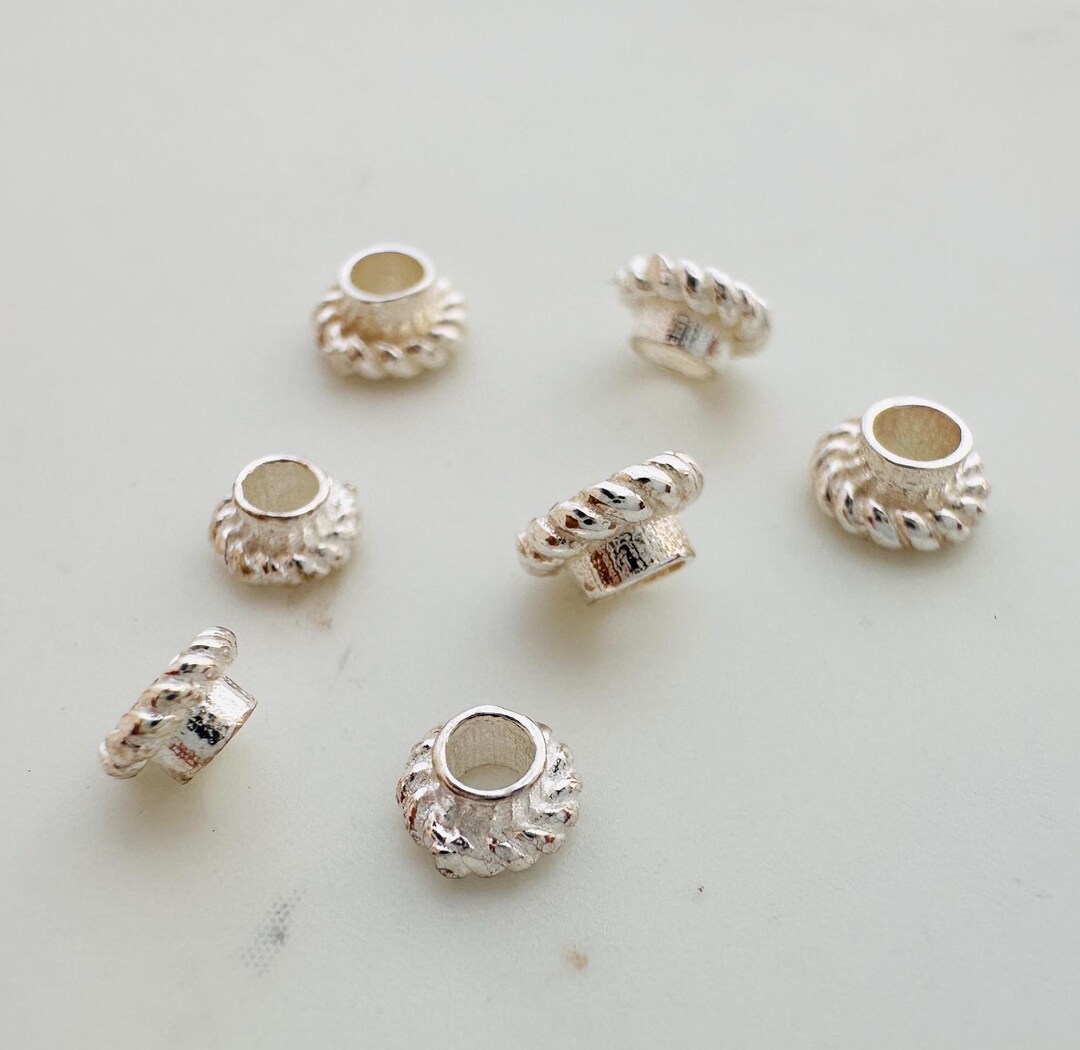 10 Sterling Silver Bead Cores: Grommet Eyelet Bead (1.5mm, 2mm Hole) - Etsy