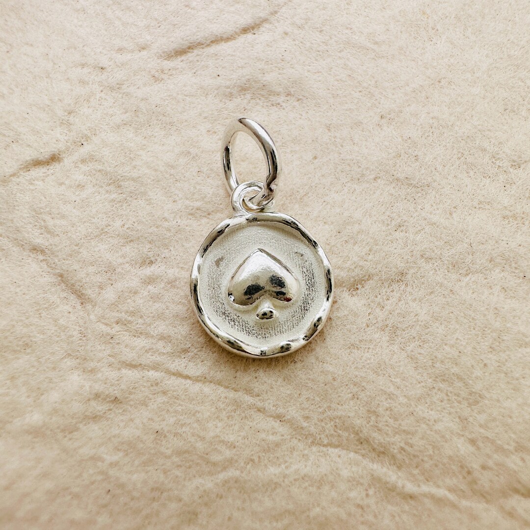 Solid Sterling Silver Spade Charm , 8mm, 1 Pcs - Etsy