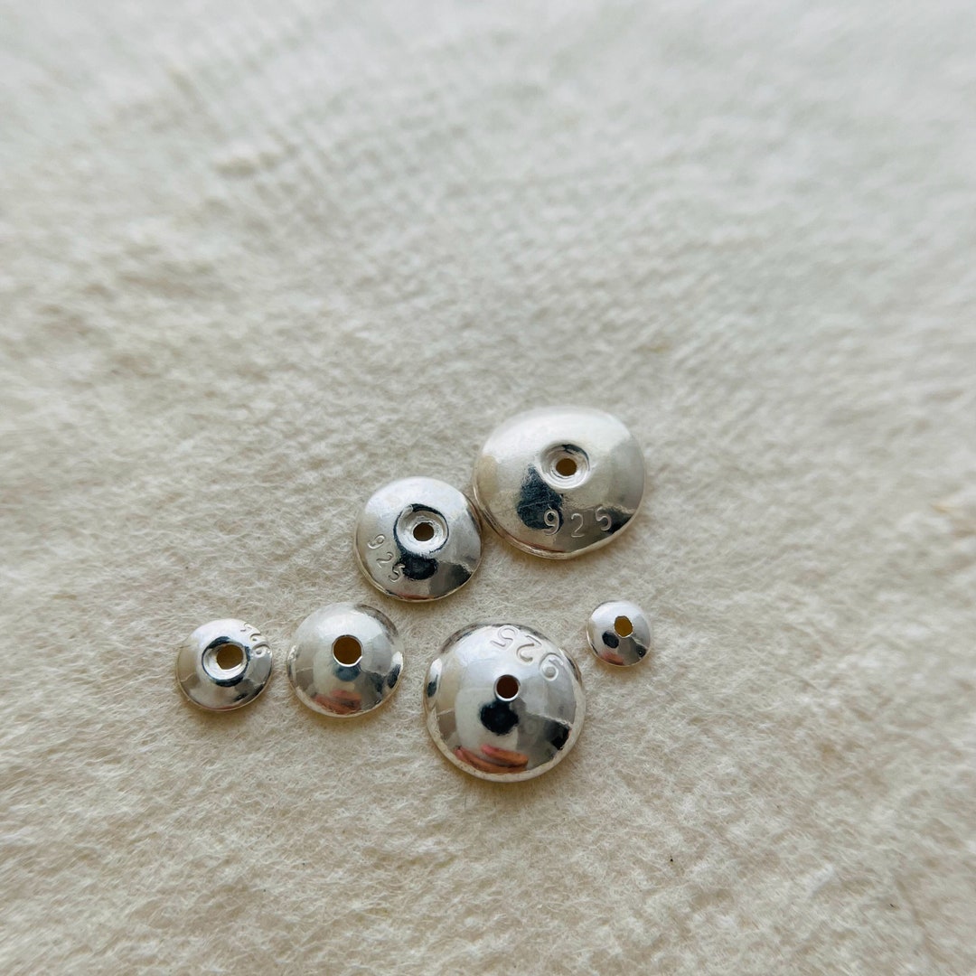 10 Pcs Solid Sterling Silver Beads Caps / 3mm / 4mm / 5mm / 6mm / 8mm ...