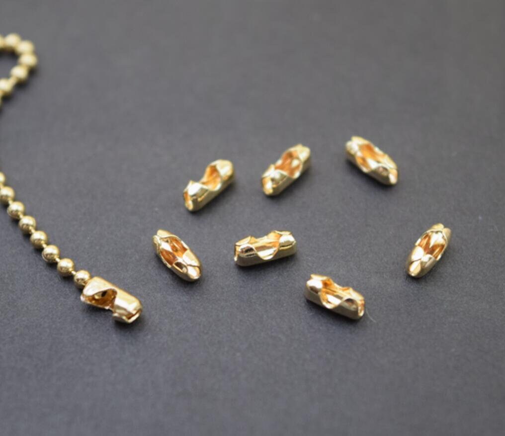 50 of Gold Filled Ball Chain End Connector Clasps for 1mm to 1.5mm Ball ...