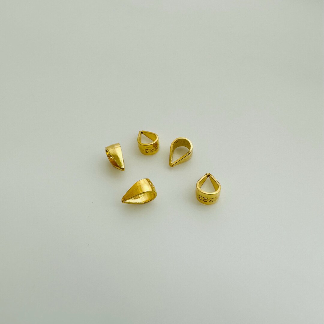 5pcs, Sterling Silver Gold Closed Bails / Inner 4x3mm - Etsy