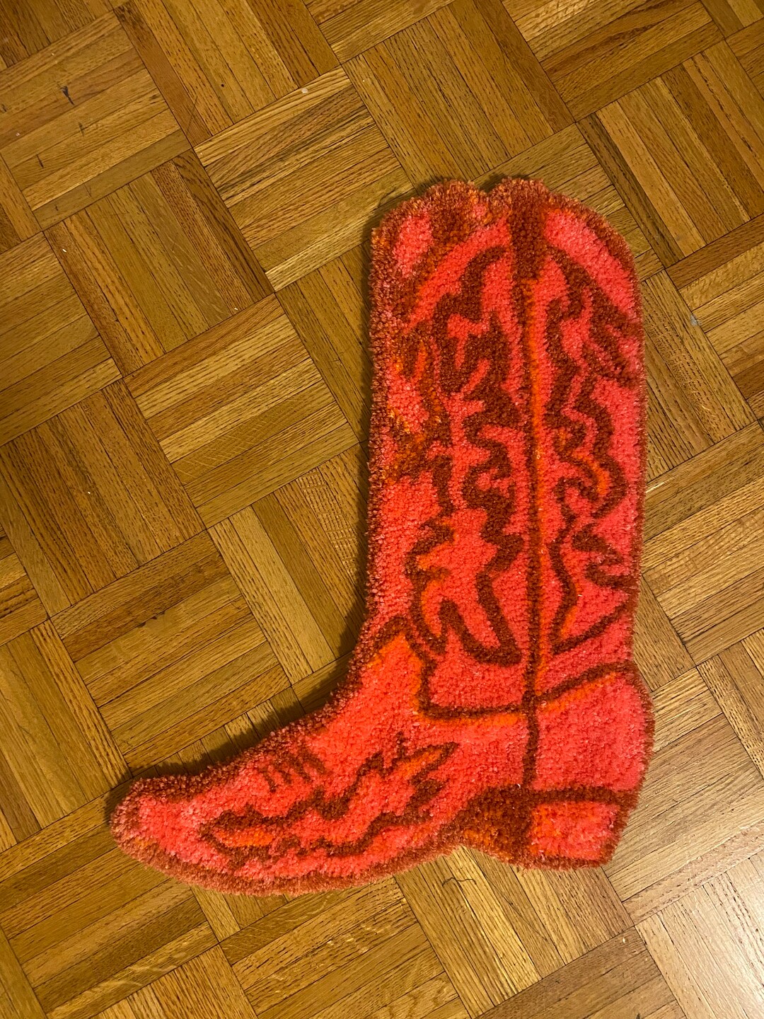Pink Cowboy Boot Hand Tufted Rug Tapestry - Etsy