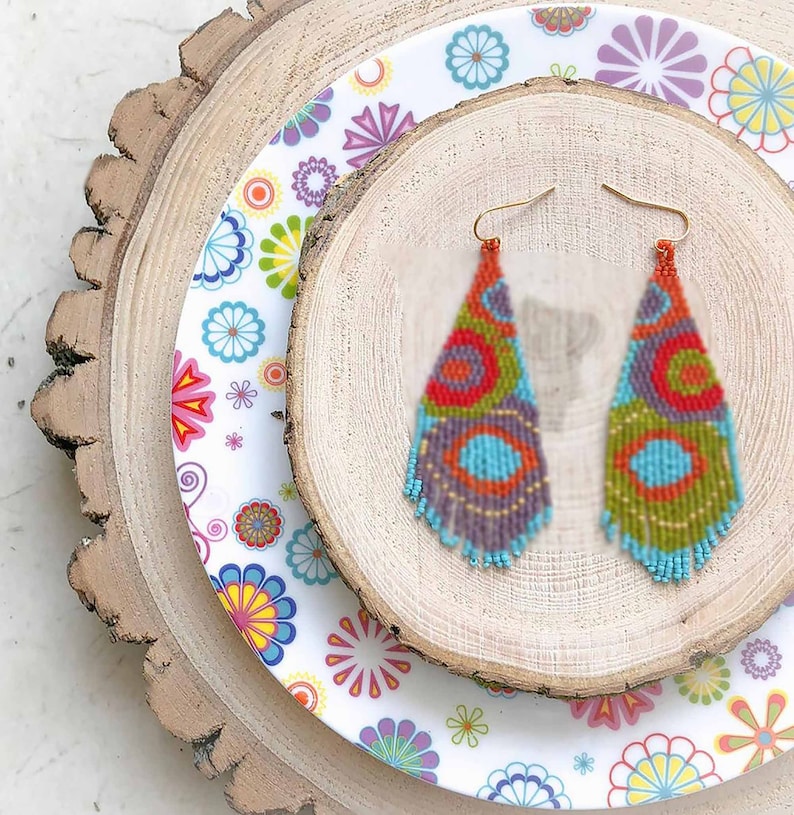 PDF Pattern of Beaded Earrings With Colorful Geometric Shapes - Etsy