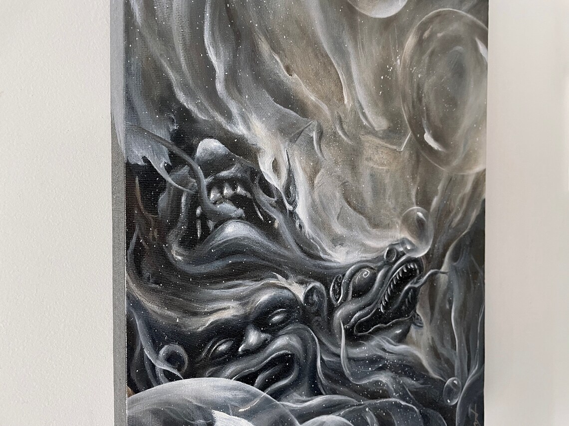 Asmodeus Oil Painting Demon, Mythology, Lilith, Monster Lizdelphic - Etsy