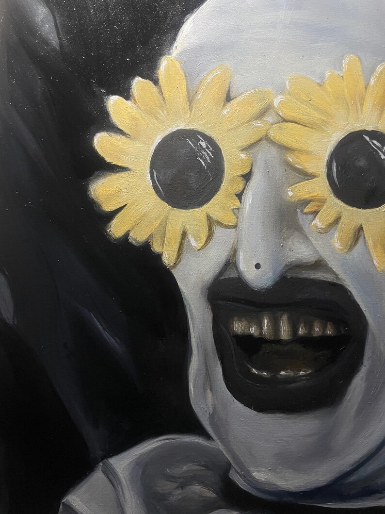 Sunflower Art - Oil Painting - Terrifier, Horror Movie, Clown, Slasher ...