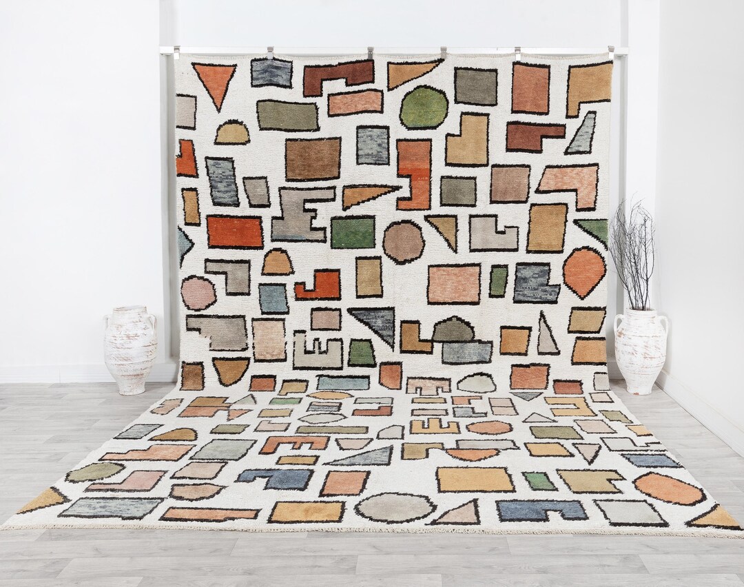 Art Deco Rare Find Recyle Boho Large Vintage Turkish Area Hemp Carpet ...