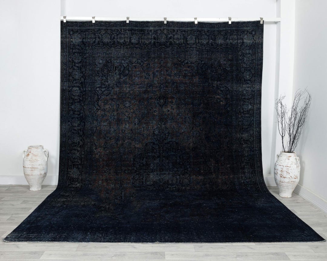 Dark Gray Carpet Rug 10x12, Vintage Turkish Rug, Gray Area Rug 10x12 ...