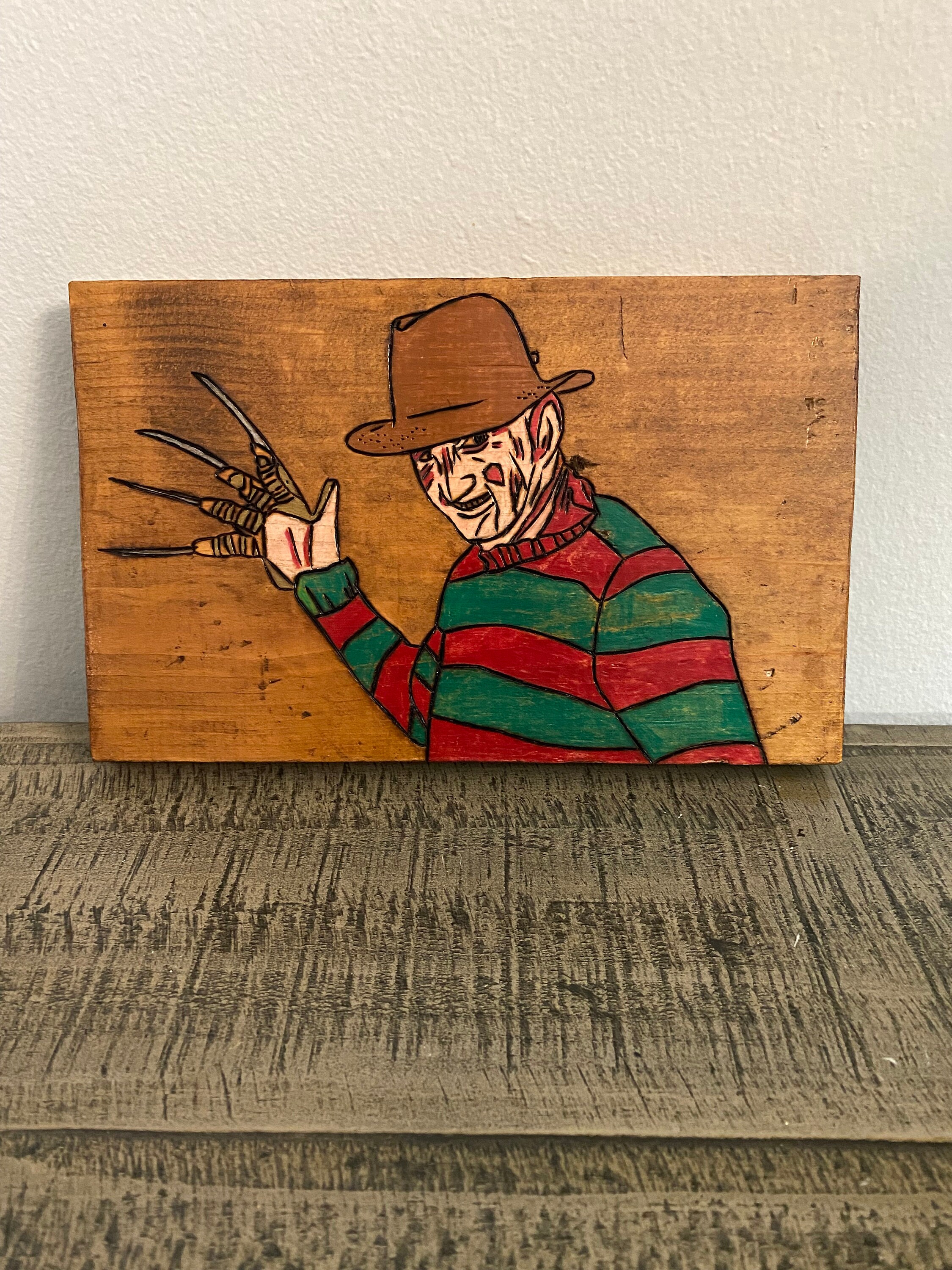 Freddy Krueger Halloween Decorations Wood Burning Art - Etsy