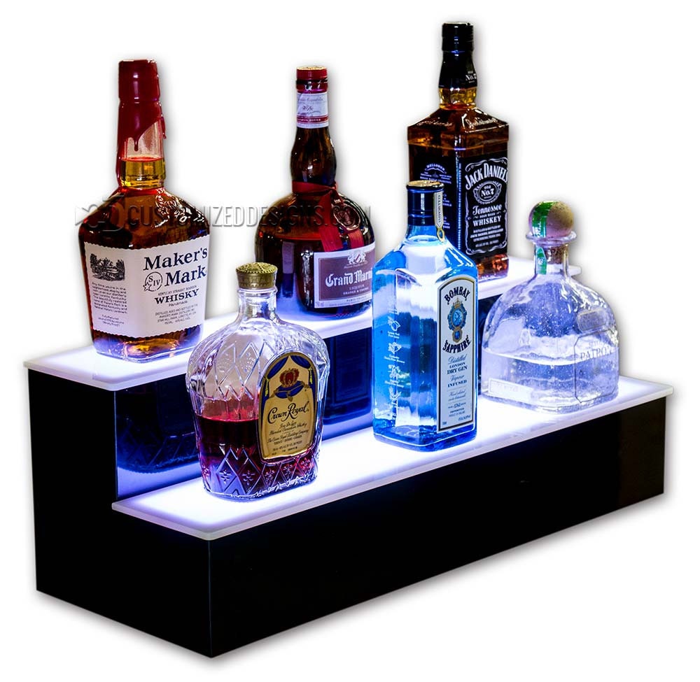 24 2 Tier LED Lighted Home Bar Shelf Free Shipping - Etsy