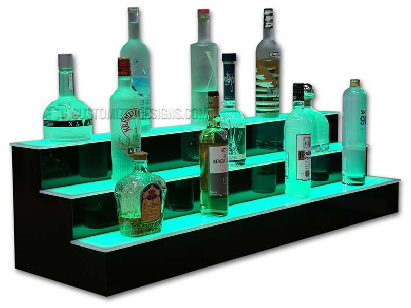 3 Tier 48 LED Lighted Bar Shelves - Etsy