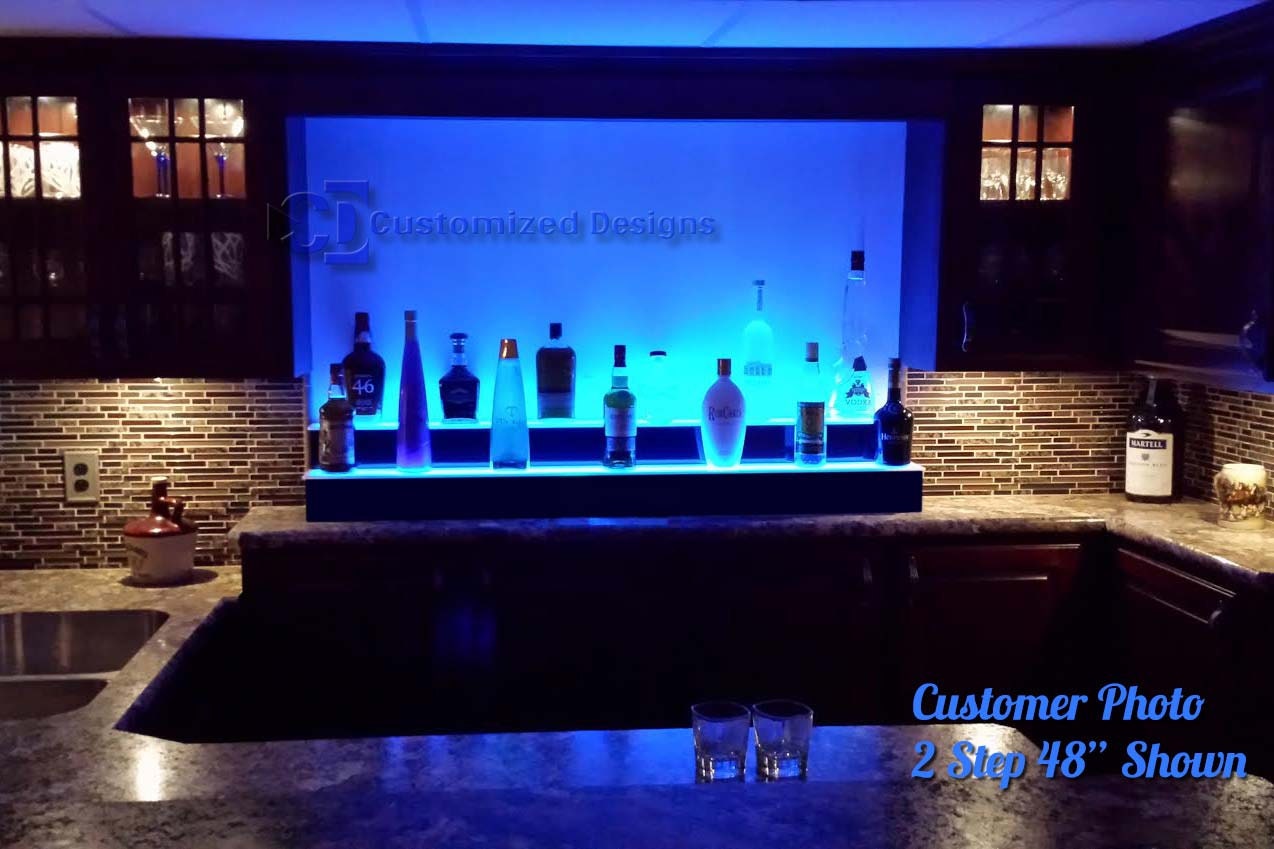 36 2 Step LED Illuminated Back Bar Liquor Shelves Free Shipping - Etsy