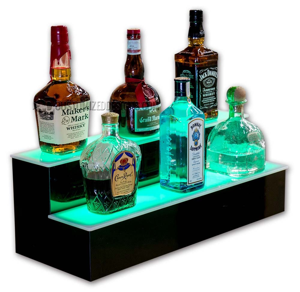 24 2 Tier LED Lighted Home Bar Shelf Free Shipping - Etsy