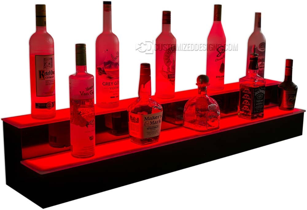 Lighted Bar Shelves 2 Tiers 42 Wide Color Changing LED Lights - Etsy