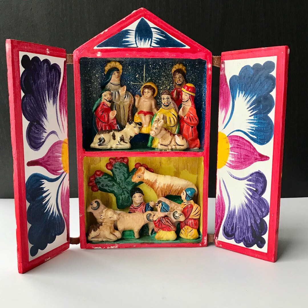 Vintage Peruvian Nativity Scene Box. - Etsy