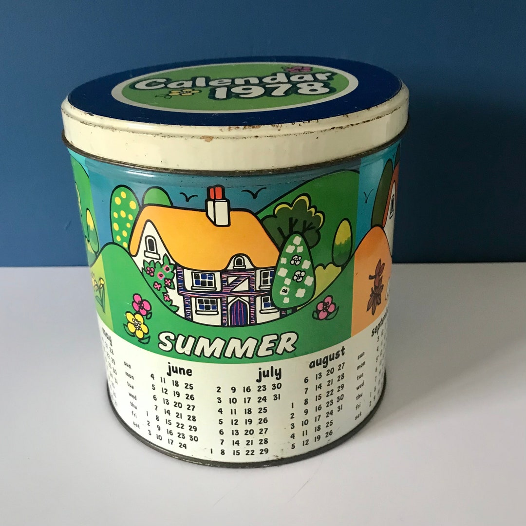 Vintage 1978 Calendar Tin. - Etsy