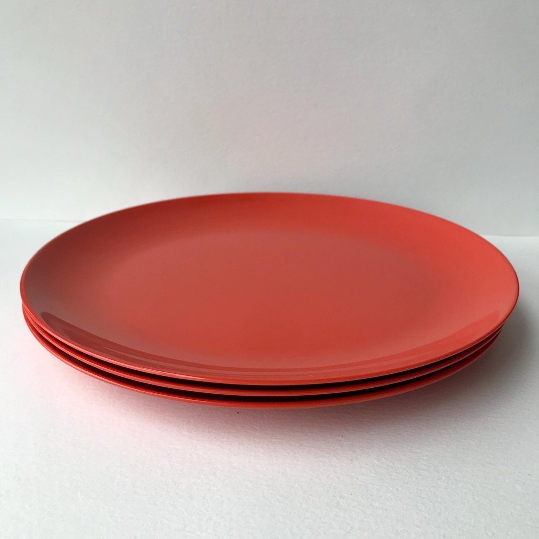 Vintage Gaydon Melmex Plates Tomato Colour X 3. - Etsy