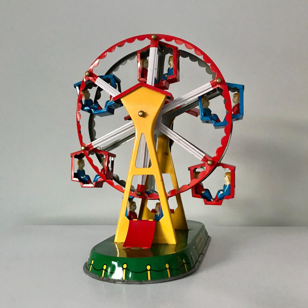 Vintage Tin Toy Carousel Big Wheel. - Etsy UK