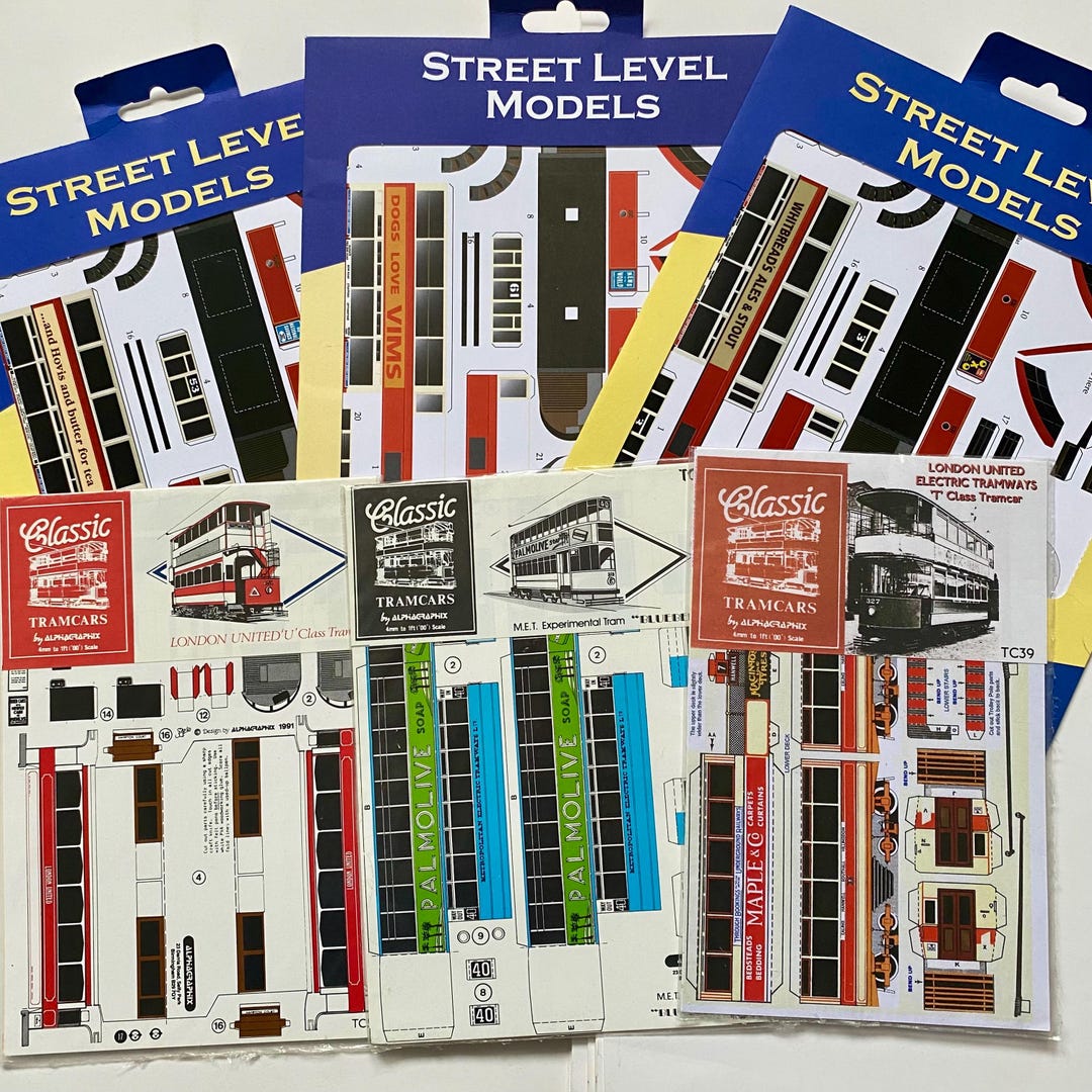 Cardboard Model Railway Trams Construction Kits by Street Level Models ...