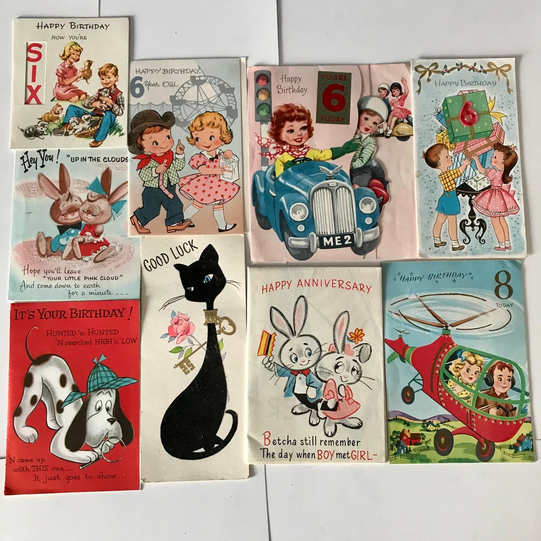 Vintage 1950s Greetings Cards for Crafting. - Etsy UK