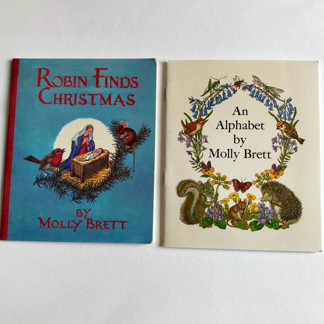 Vintage Molly Brett Books, Alphabet ABC and Robin Finds Christmas. - Etsy