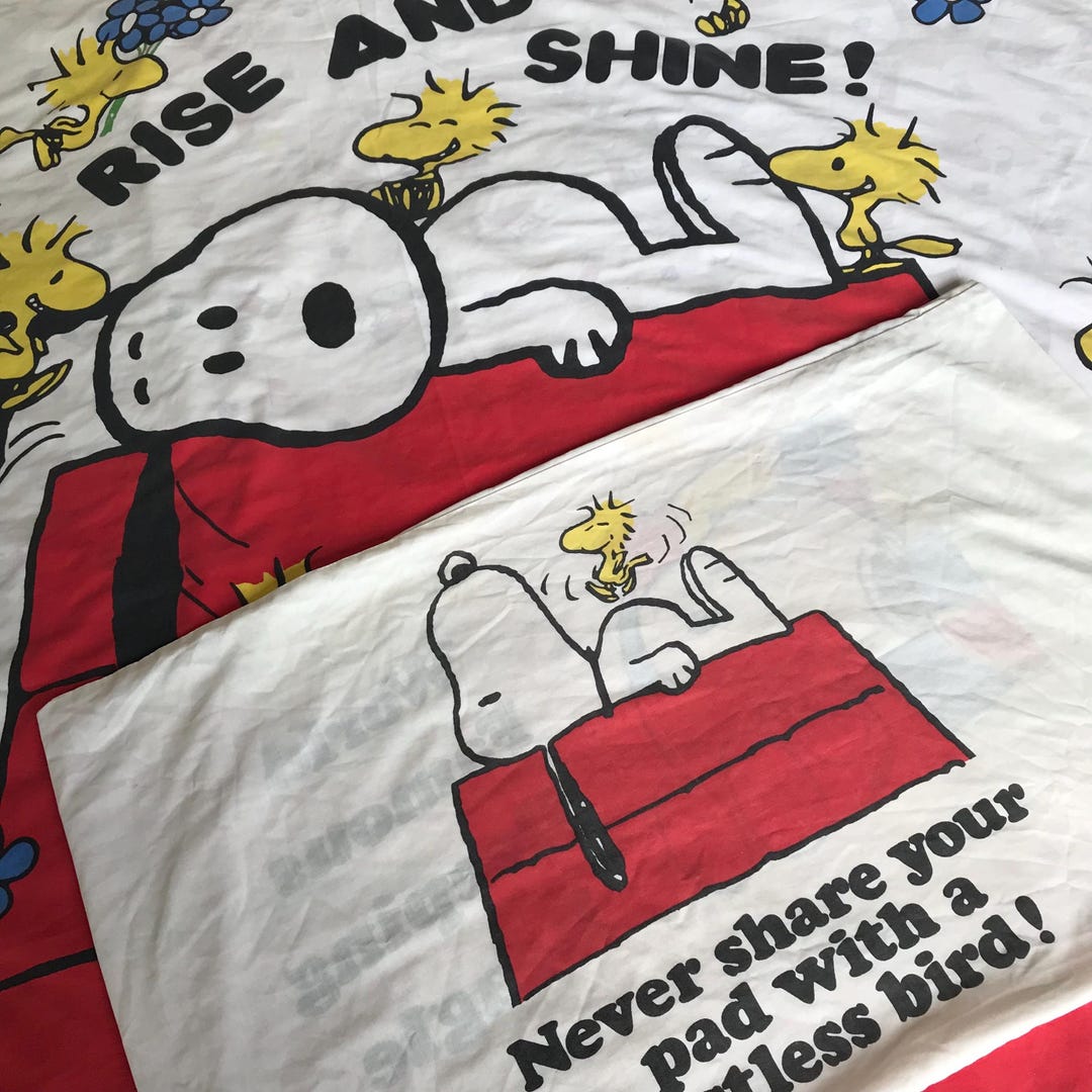 Vintage Snoopy Single Duvet Cover and Pillowcase. - Etsy