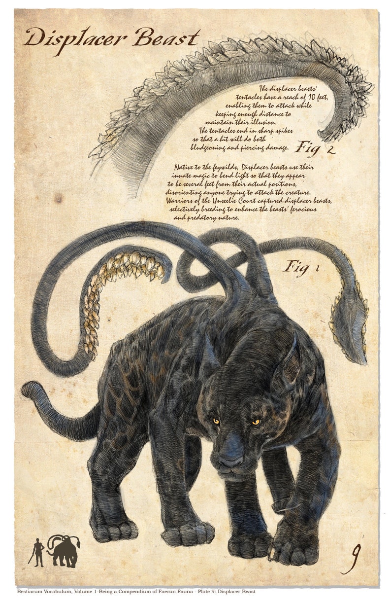 D&D Displacer Beast Bestiarum Vocabulum Volume 1being a - Etsy