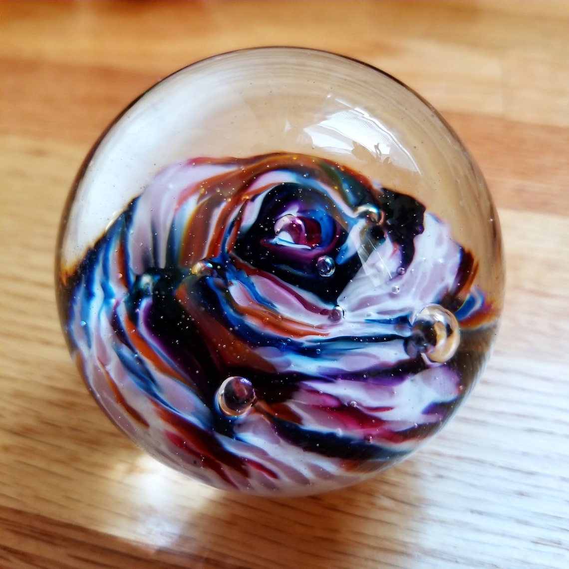 Multicolor Glass Paperweight Hand Blown Glass - Etsy