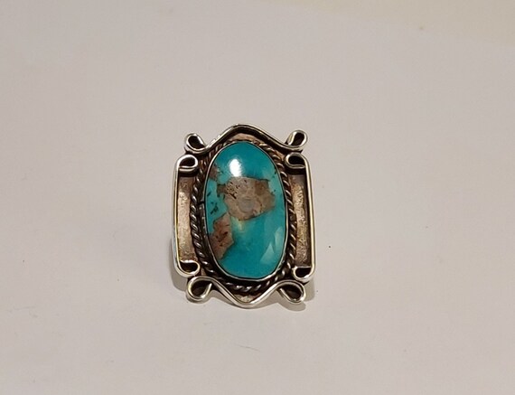 Native American Inspired; Southwestern Turquoise Ring - Gem