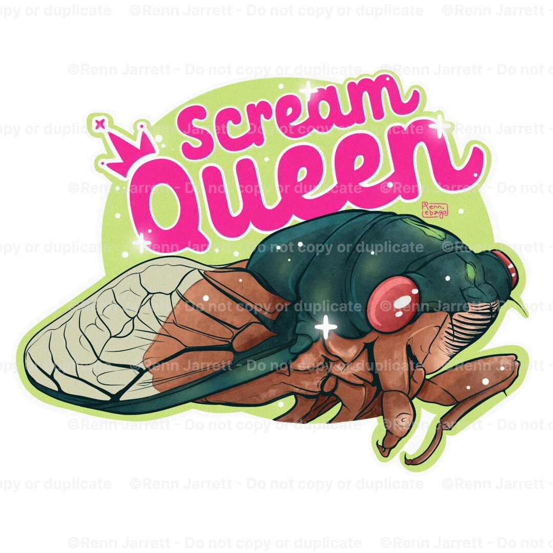Scream Queen Cicada Sticker | Cicada Bubble-free Stickers - Etsy