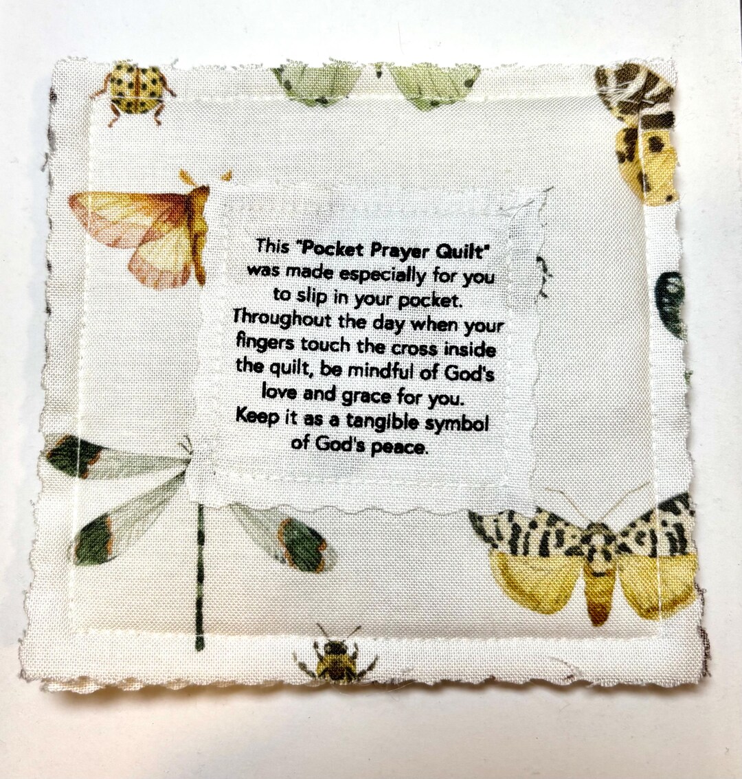 Handmade Mini Prayer Quilt, Wooden Cross, Pocket Size - Etsy