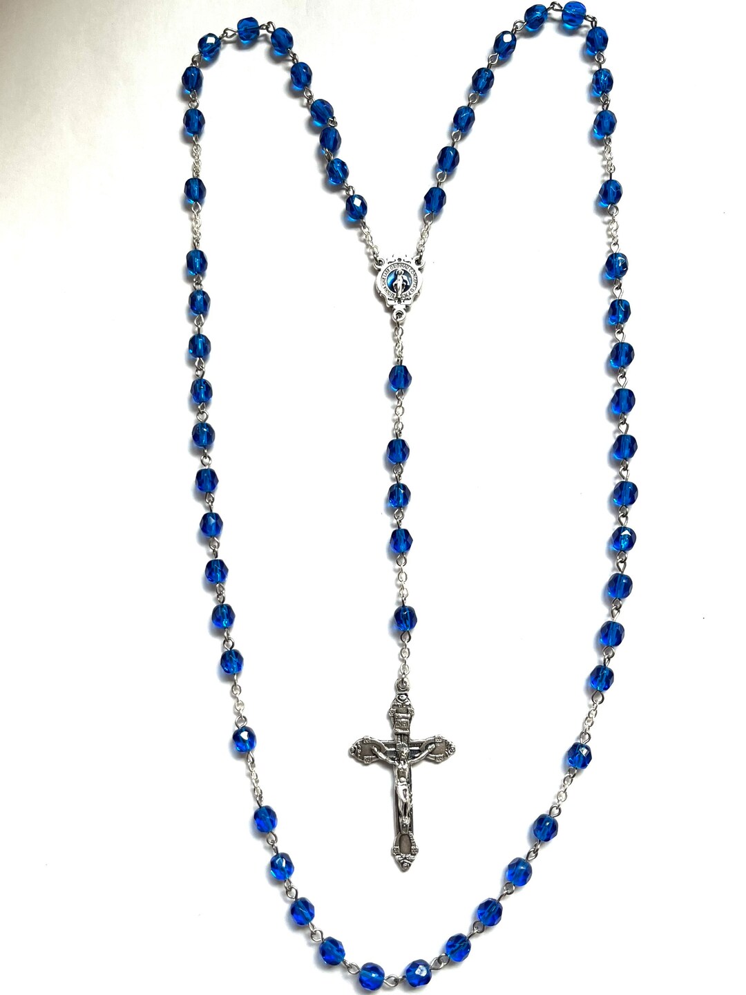 Sapphire Rosary,5 Decade Rosary,blue Rosary,traditional Rosary,catholic ...