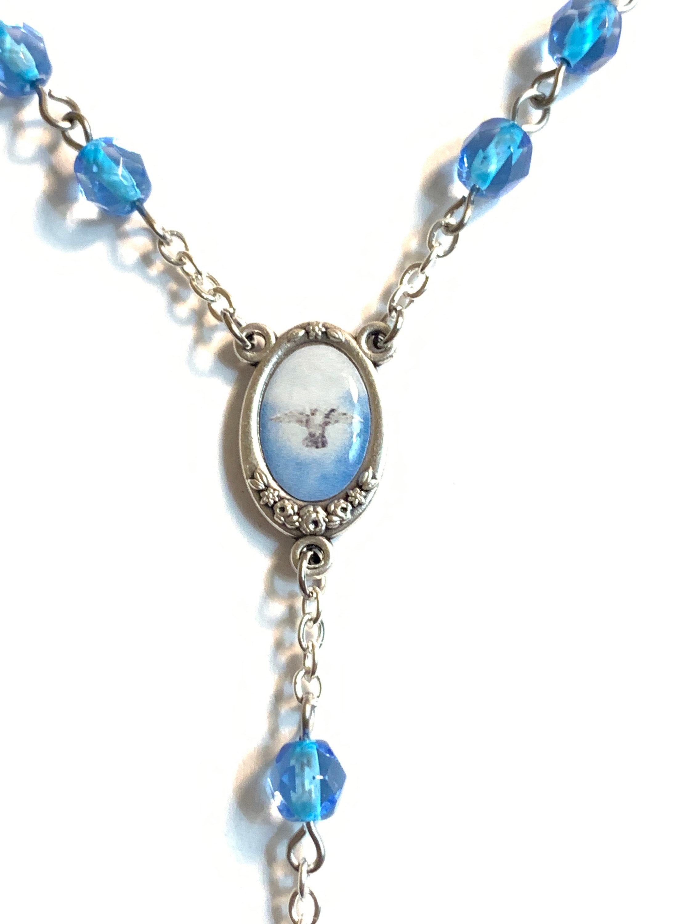 Holy Spirit RosaryCatholic RosaryBlue Rosary5 Decade | Etsy