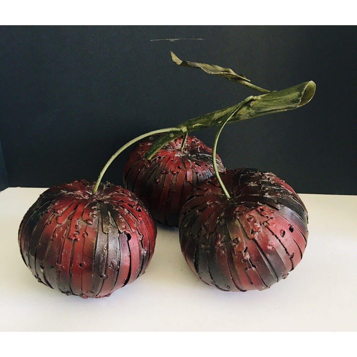 Metal Cherries on Stem Metal Sculpture Large - Etsy
