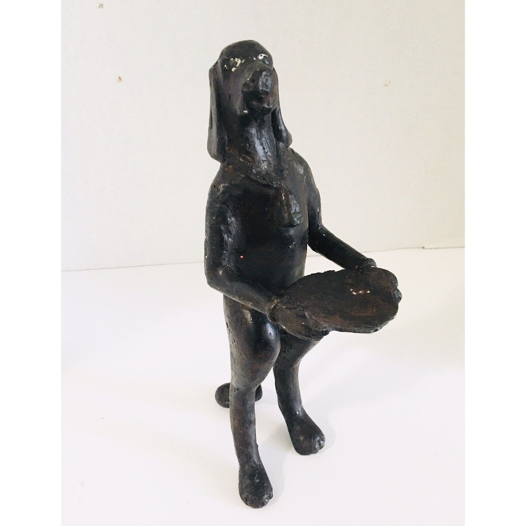 Vintage Standing Dog Butler With Tray in the Style of Diego Giacometti ...