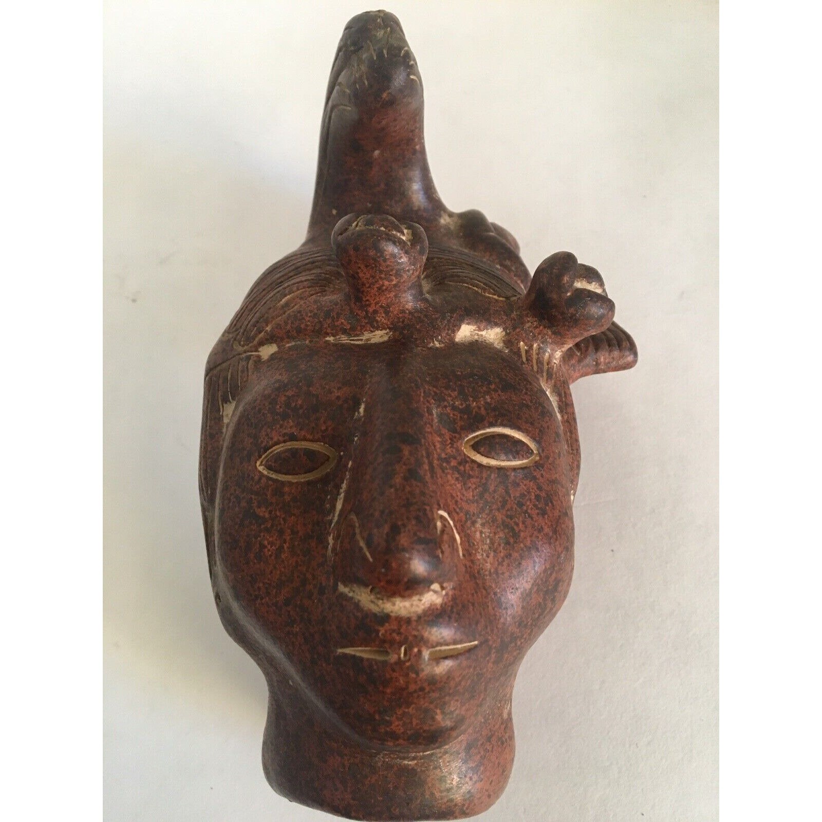 Pacal or Pakal Ancient Mayan King of Palenque Sculpted Head in Clay 7.5 ...