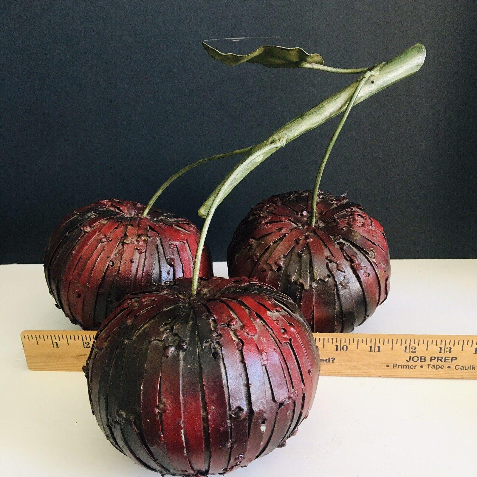 Metal Cherries on Stem Metal Sculpture Large - Etsy