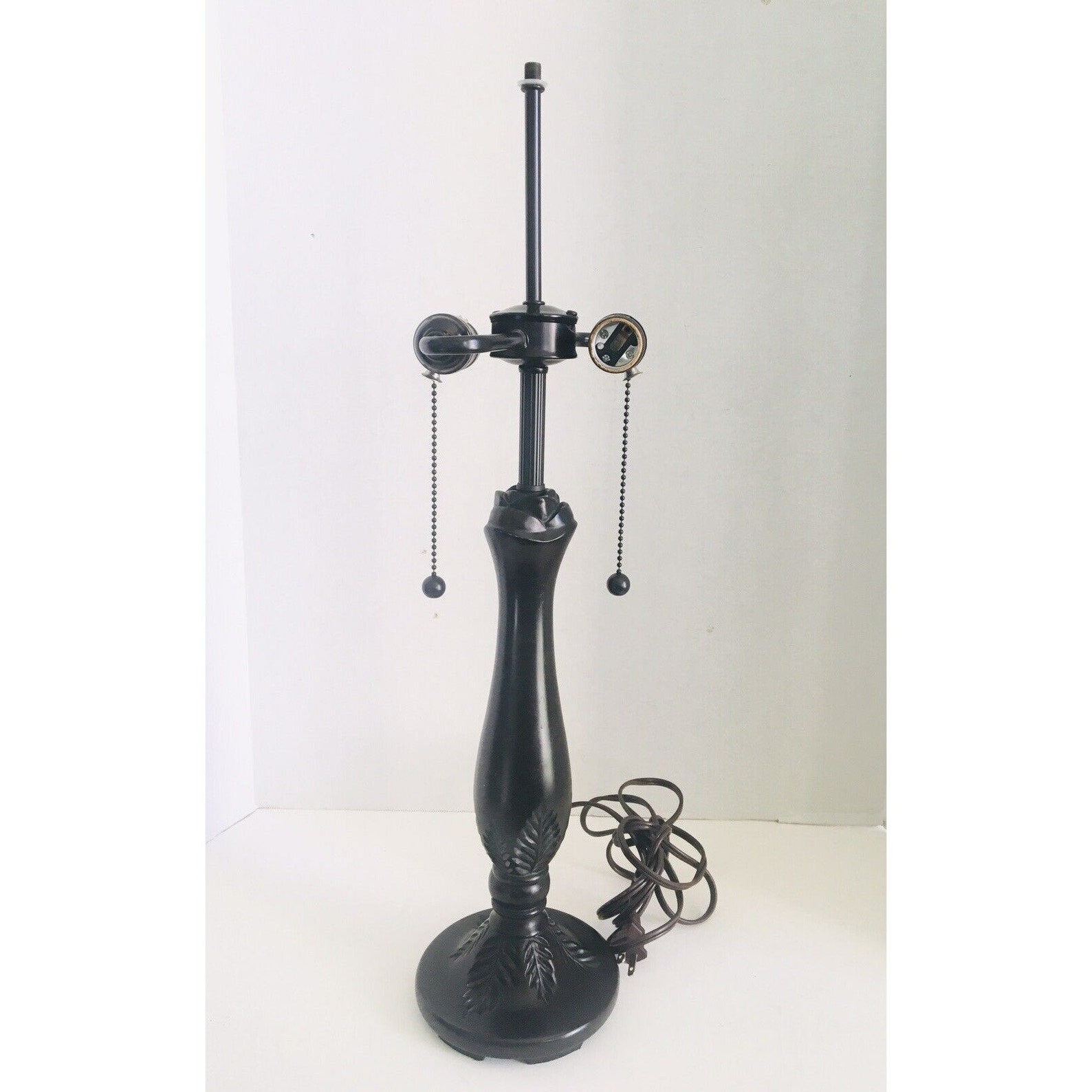 Vintage Stiffel Rose Bud Dark Wood Dual Light Table Lamp W/o Shade - Etsy