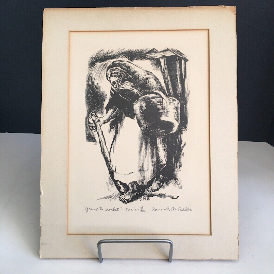 Vintage Samuel M Adler Limited Ed 15/25 Pencil Signed Lithograph "going ...
