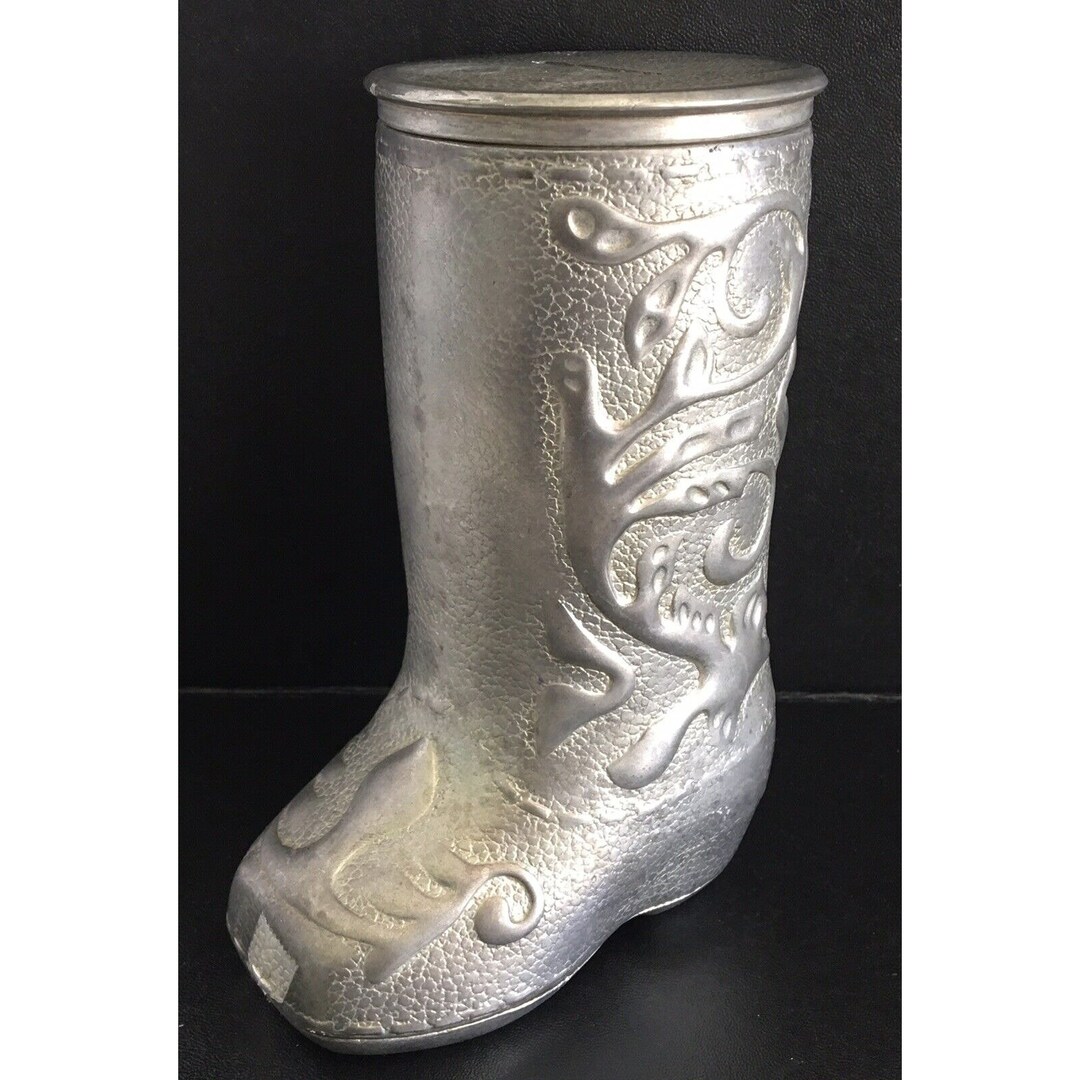 Vintage Pewter Baby Boot Coin Bank 5.75" Tall Baby Gift - Etsy