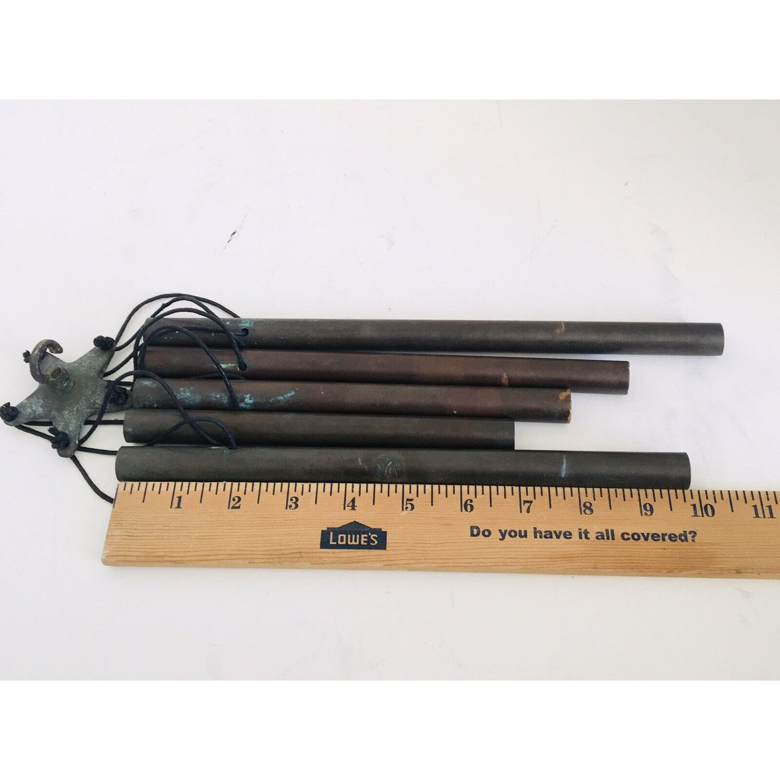 Vintage Walter Lamb Style Bronze Five Tube Varied Length Wind Chime 7 ...