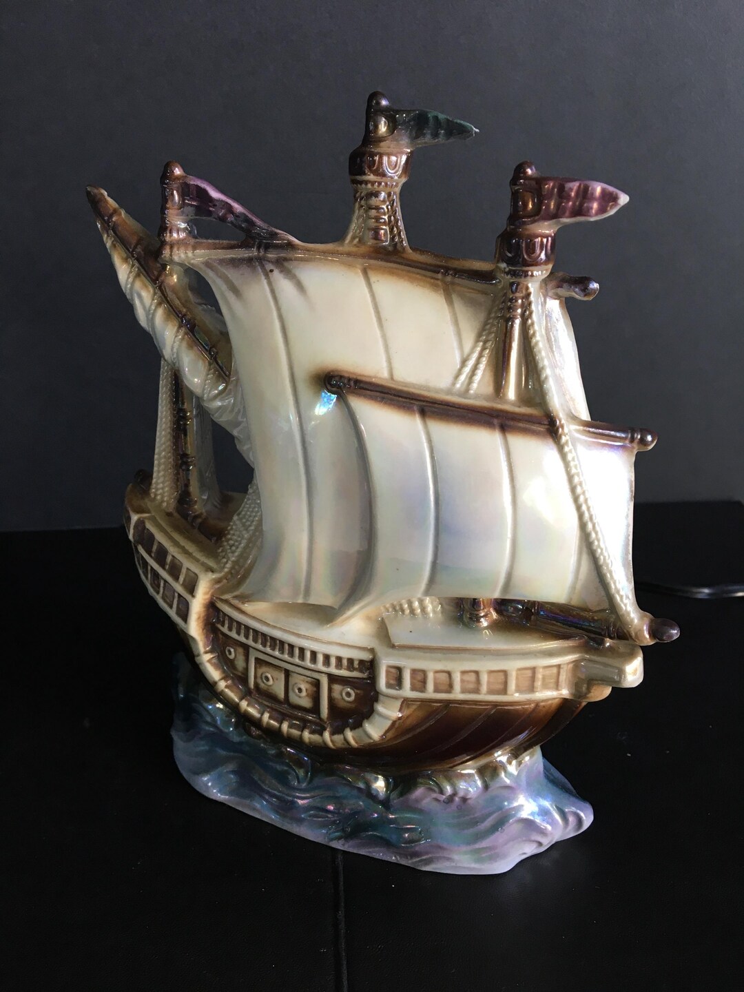 Vintage Ceramic Ship With Sails Electric Night Light 7.5" X 7" - Etsy