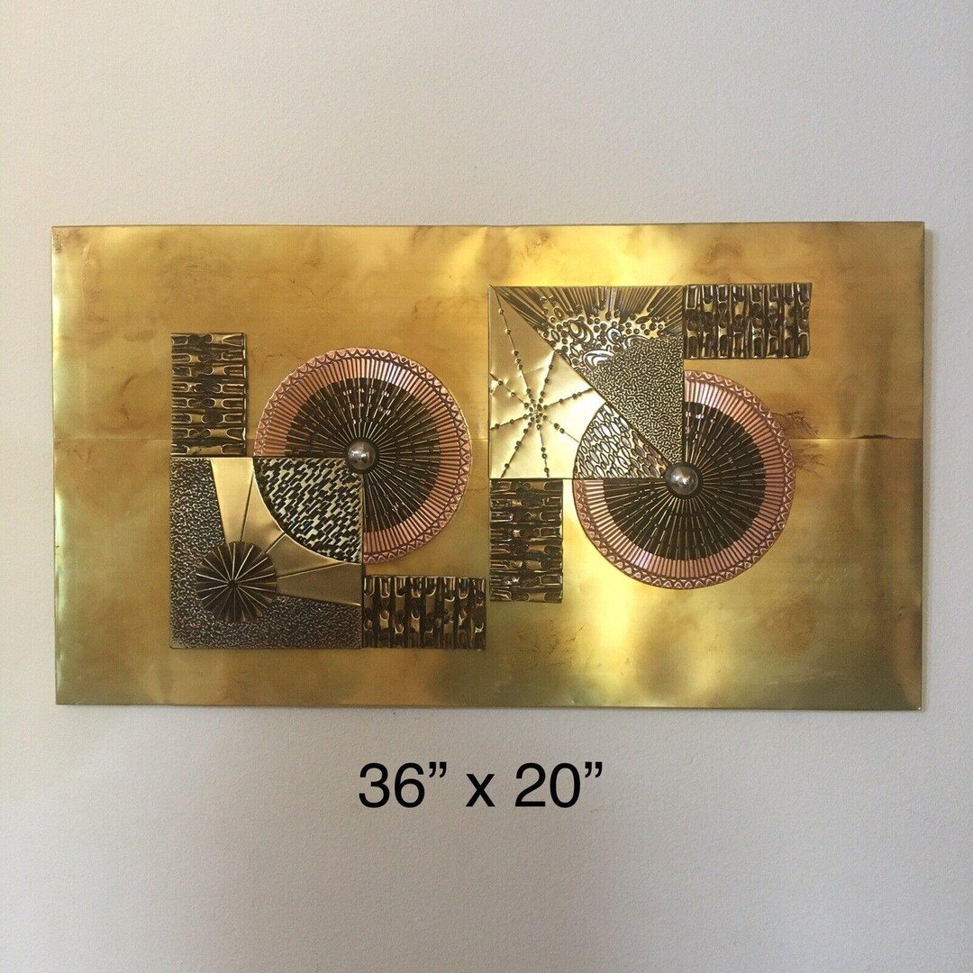 MCM Stephen Chun Brutalist Brass & Copper Abstract Wall Art 36" X 20" - Etsy