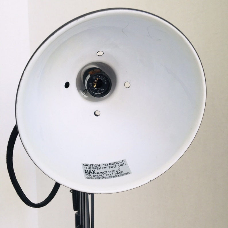 Vintage Scissor Swing Arm Rotating Head Table Lamp Dark Gray Metal ...