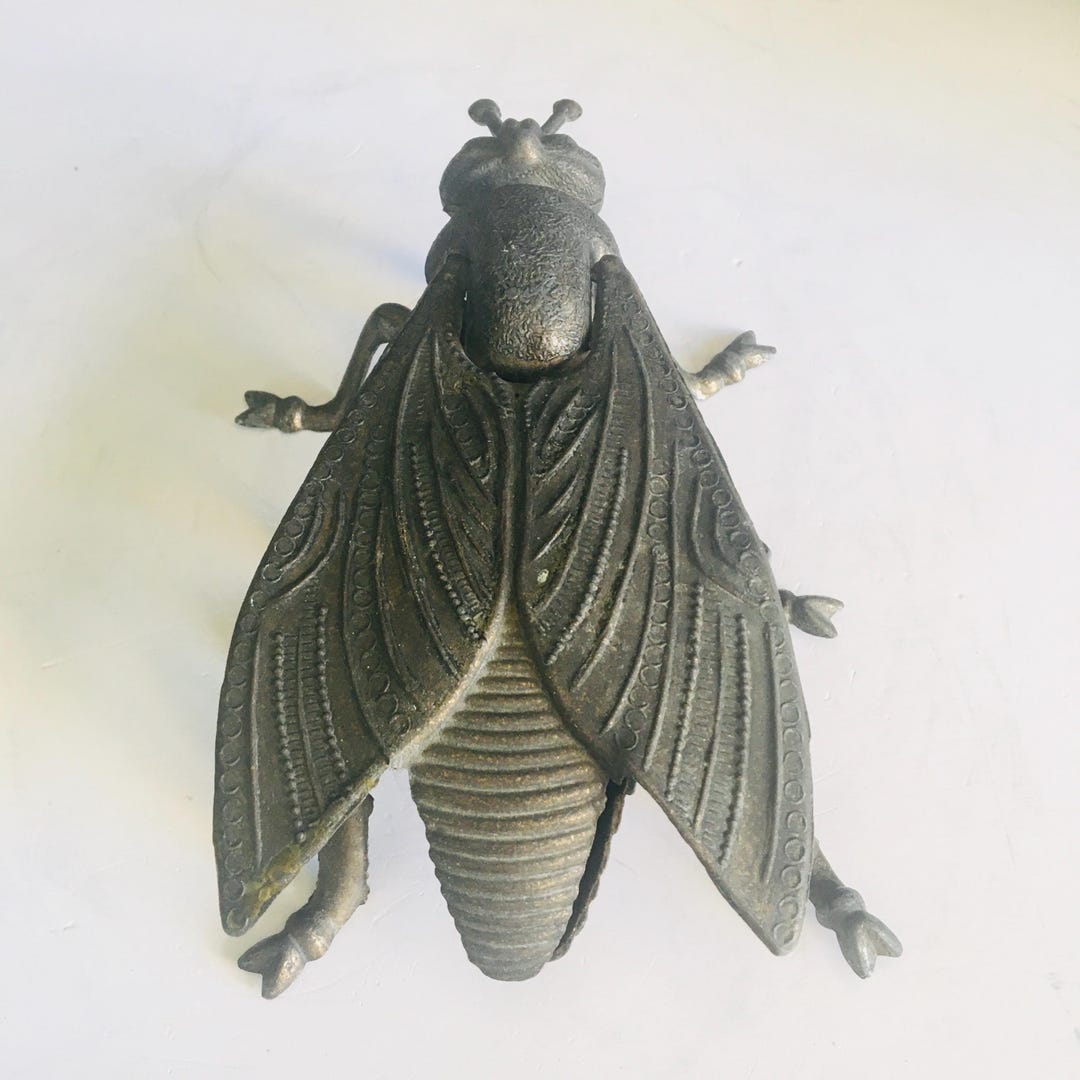 Vintage Cast Metal Fly Ashtray Hinged Wings Heavy Patina - Etsy