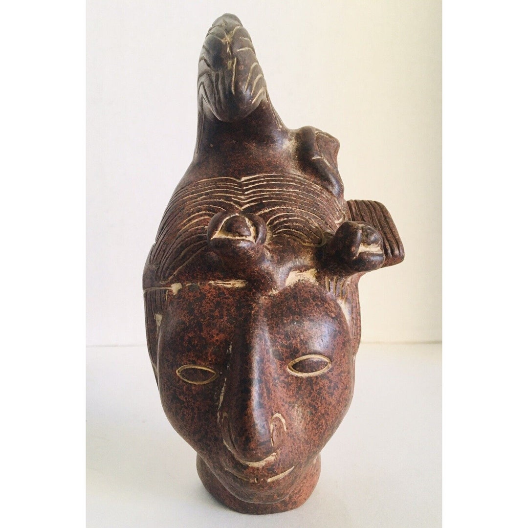 Pacal or Pakal Ancient Mayan King of Palenque Sculpted Head in Clay 7.5 ...