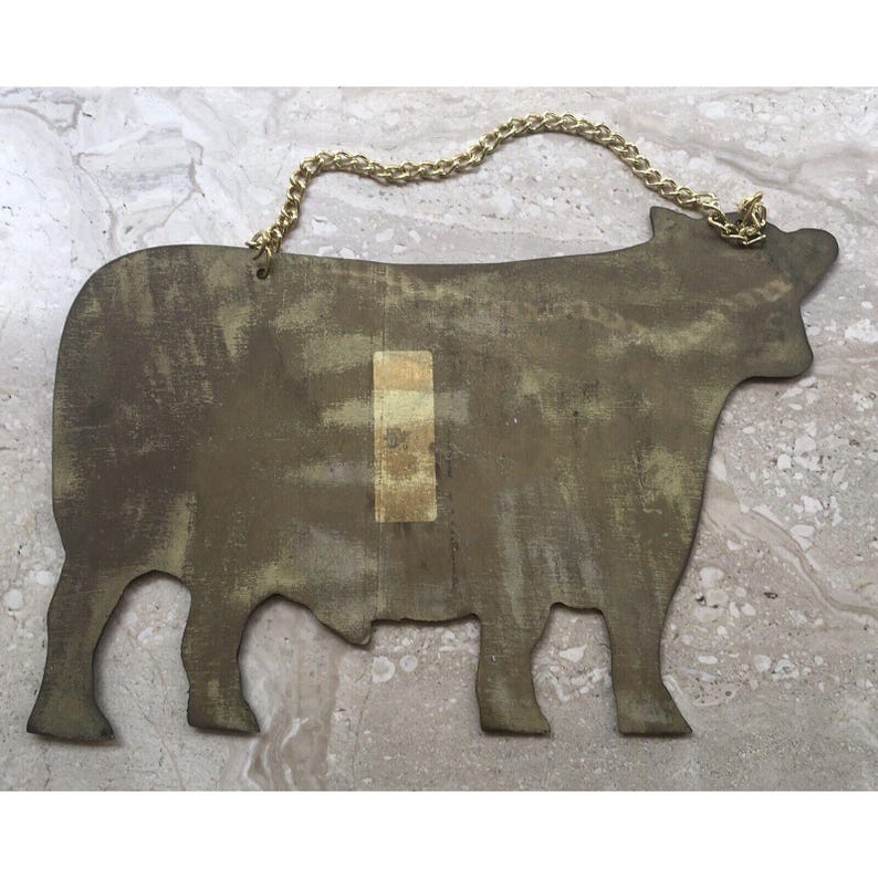 Vintage Solid Brass Butcher Shop Decoration Beef Cuts Wall Sign Kitchen ...
