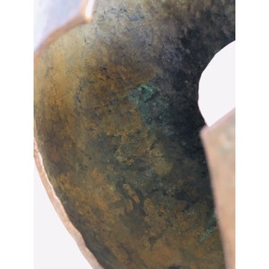African Mbole Tribe Copper Currancy Anklet Sculpture on Display Stand ...