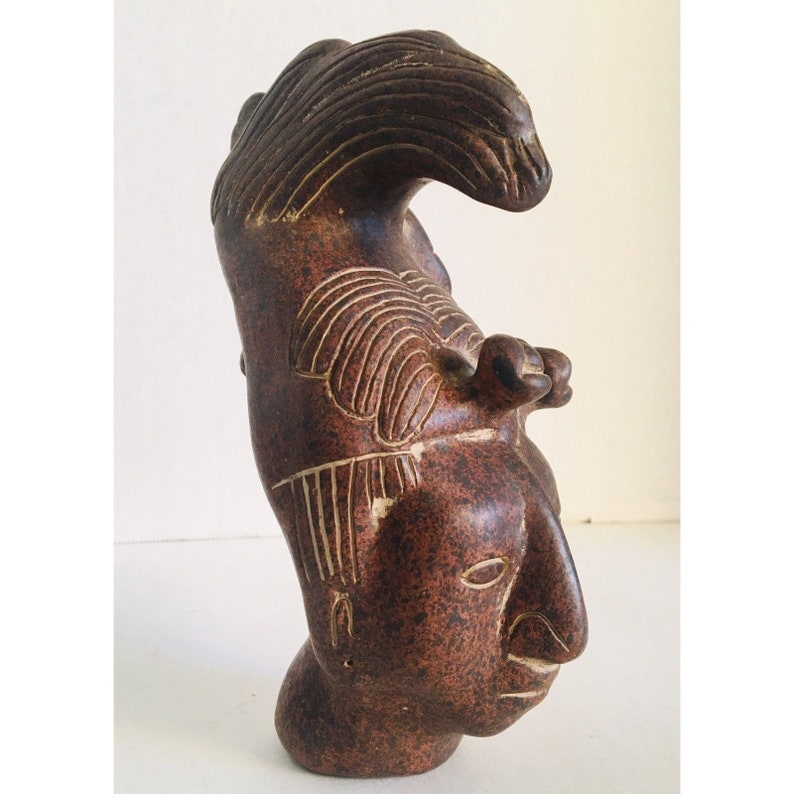 Pacal or Pakal Ancient Mayan King of Palenque Sculpted Head in Clay 7.5 ...